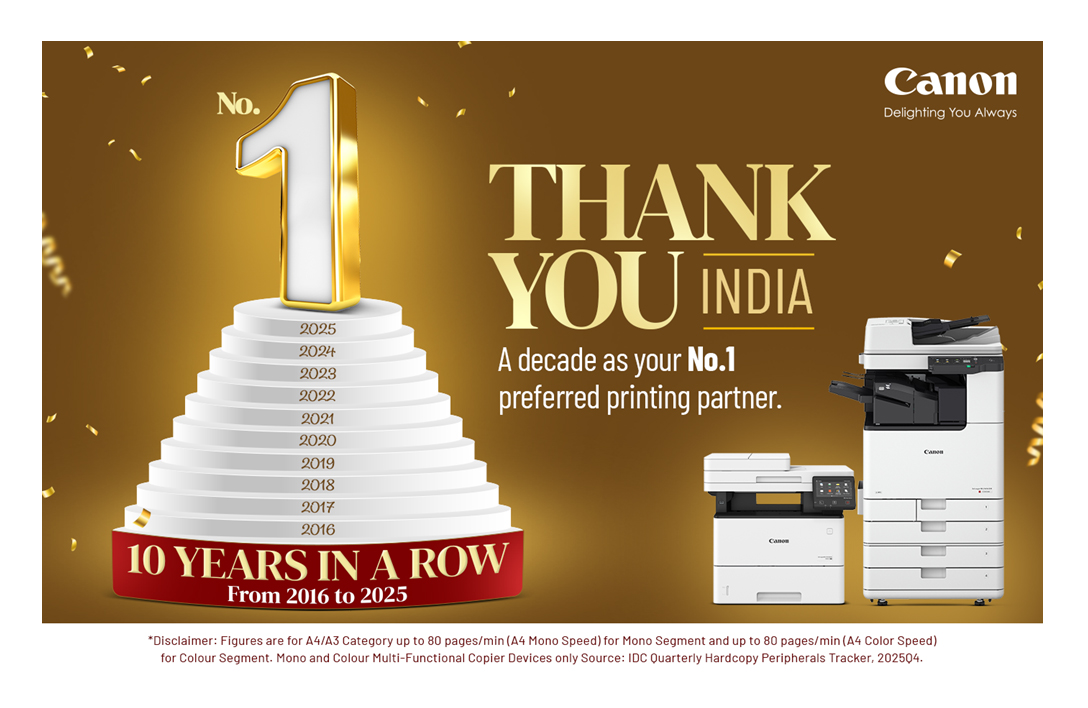 Canon India Marks a Milestone of 10 Consecutive Years with No.1 Market ...